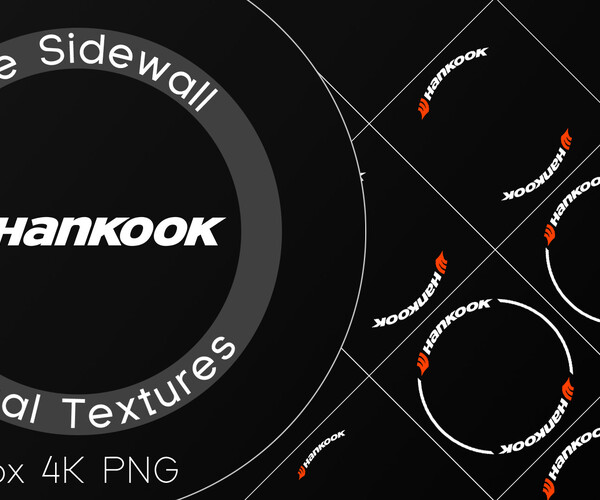 ArtStation - 16x Hankook tire sidewall 4K PNG decals | Game Assets