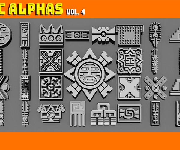 ArtStation - Aztec ALPHAS Volume 4 | Brushes