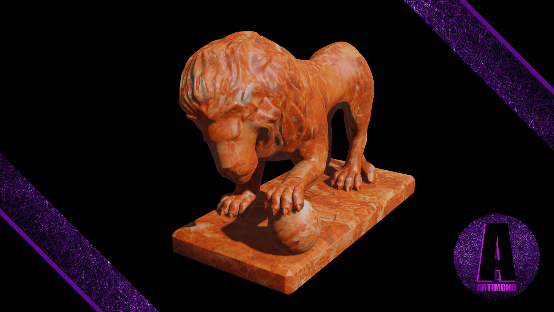 ArtStation - Lion statue 3D (obj/fbx/dae/max) | Game Assets