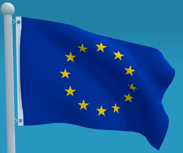 ArtStation - Low Poly Seamless Animated Europe Flag | Game Assets