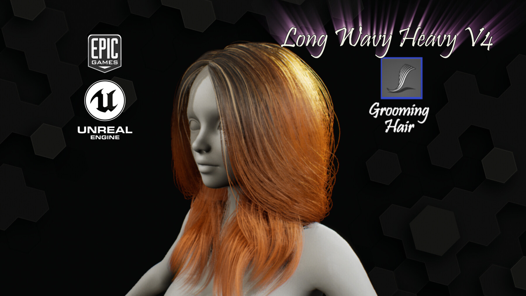 ArtStation - Long Wavy Heavy V4 Grooming Real-Time Hairstyle Unreal ...
