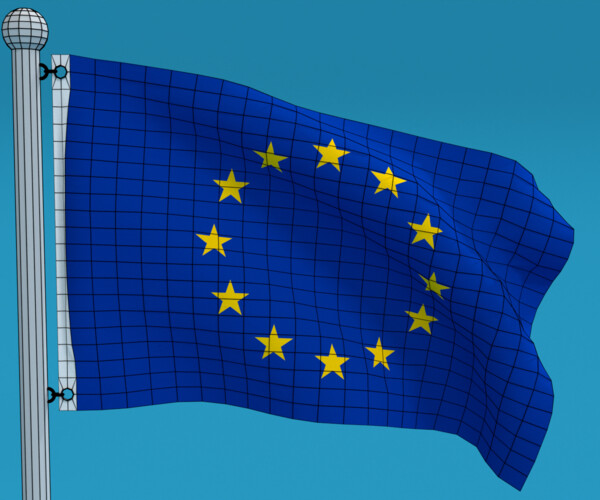 ArtStation - Low Poly Seamless Animated Europe Flag | Game Assets