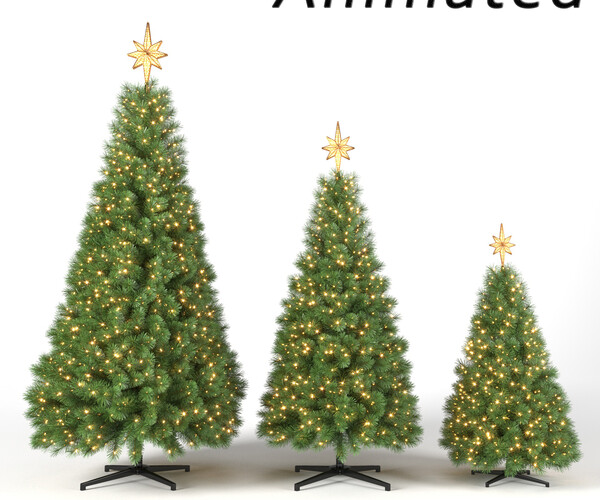 ArtStation - Tree-Christmas Tree with Animated Lights - Set 1 | Resources
