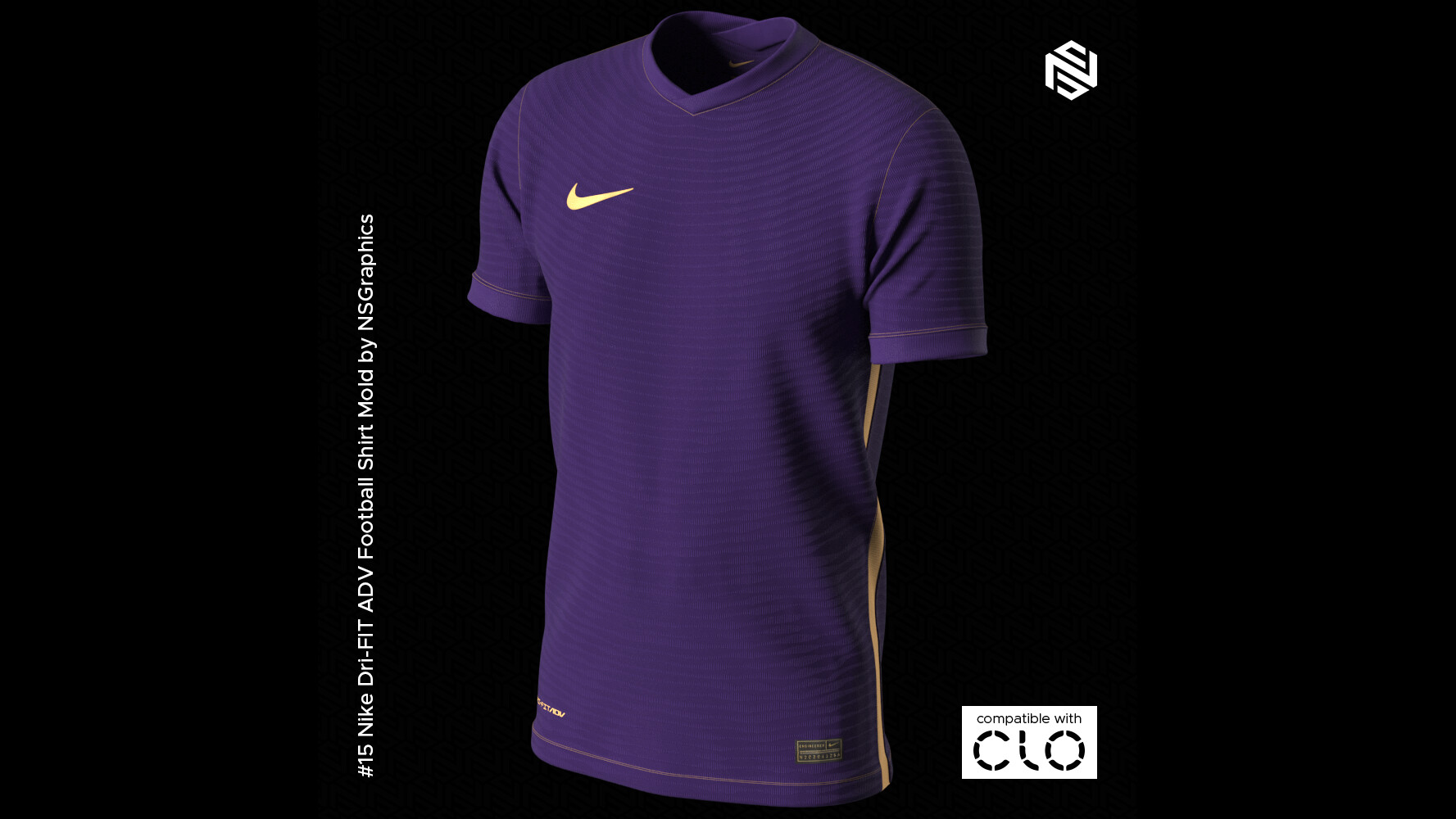 NSGraphics - Nike Dri-FIT ADV Football Shirt for CLO3D & Marvelous Designer