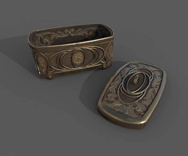 ArtStation - Vintage retro jewelry box PBR low-poly 3D model Low-poly ...