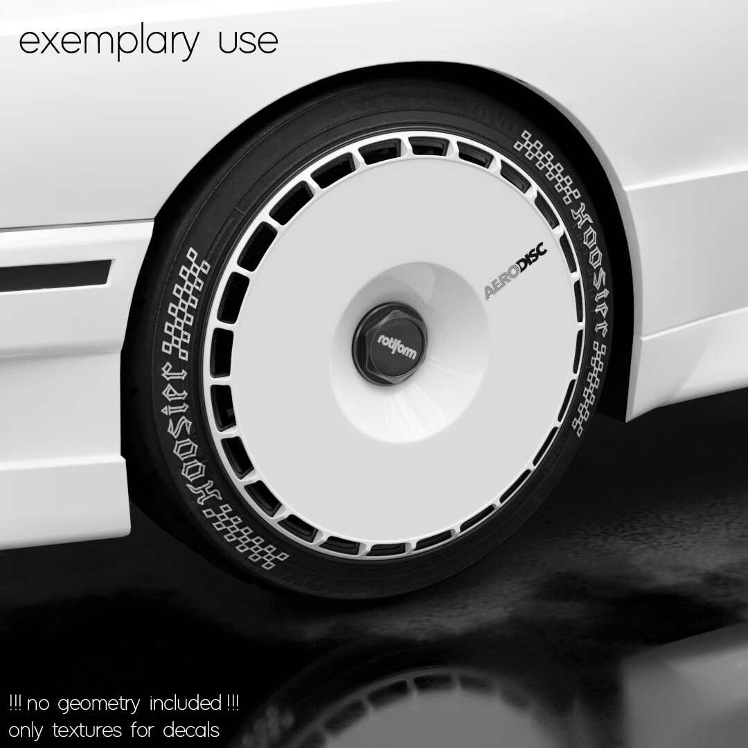 ArtStation - 33x Hoosier Racing tire sidewall 4K PNG decals | Game Assets