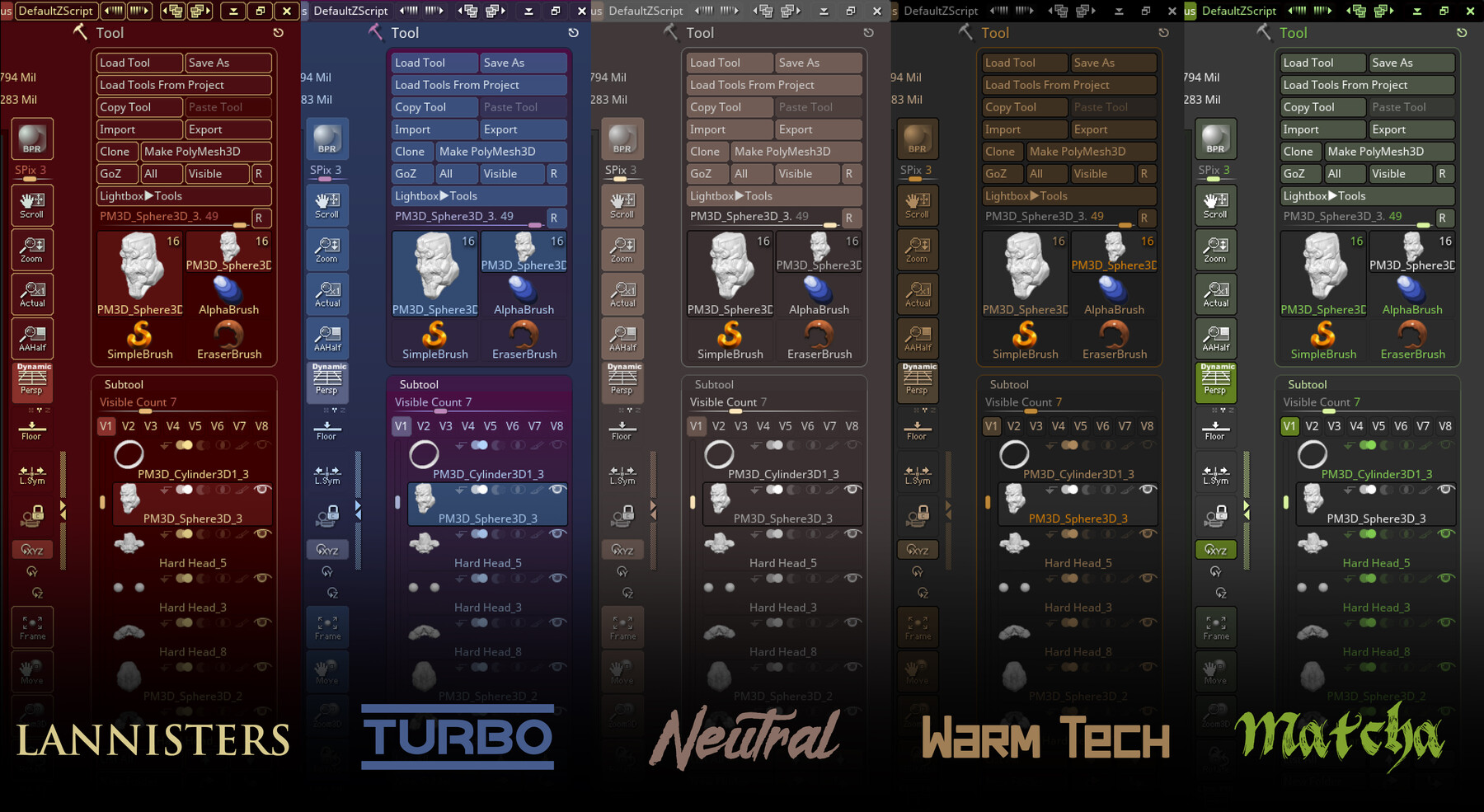 ArtStation - ZBrush UI Colors II: User Interface Colors | Brushes