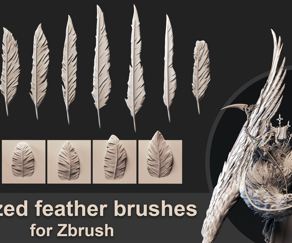 ArtStation - Stylized Feather brushes for Zbrush | Brushes