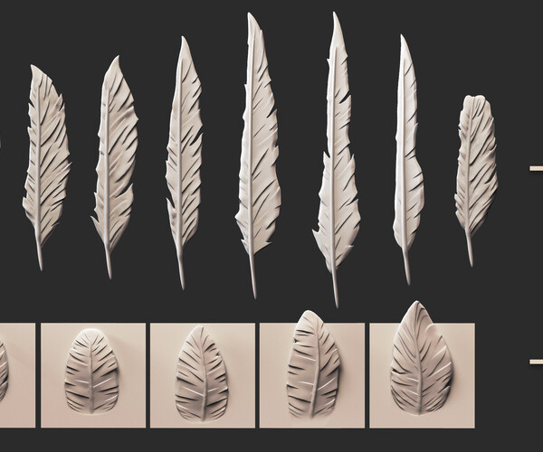 ArtStation - Stylized Feather brushes for Zbrush | Brushes