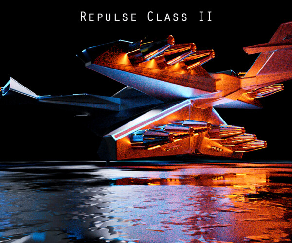 ArtStation - Repulse Class II Low-poly 3D model | Game Assets