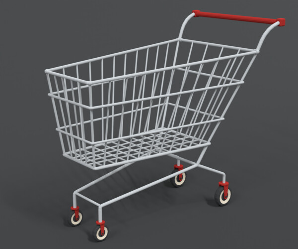 ArtStation - Low Poly Cartoon Super Market Cart | Game Assets