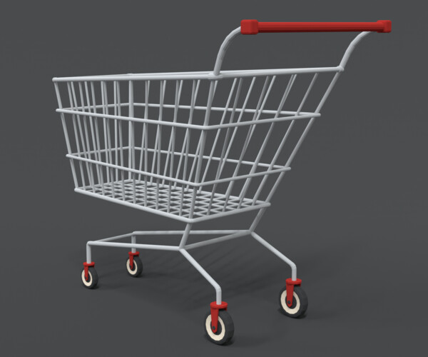 ArtStation - Low Poly Cartoon Super Market Cart | Game Assets