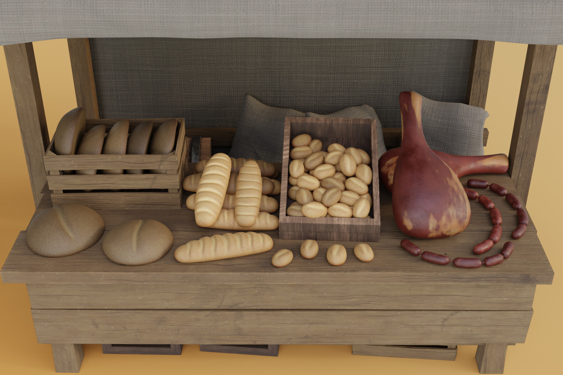 ArtStation - Medieval Market Food | Game Assets