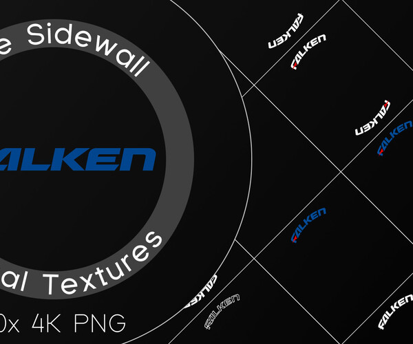 ArtStation - 20x Falken tire sidewall 4K PNG decals | Game Assets