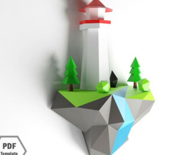 ArtStation - Island Papercraft , Paper craft , 3D Papercraft , 3D ...