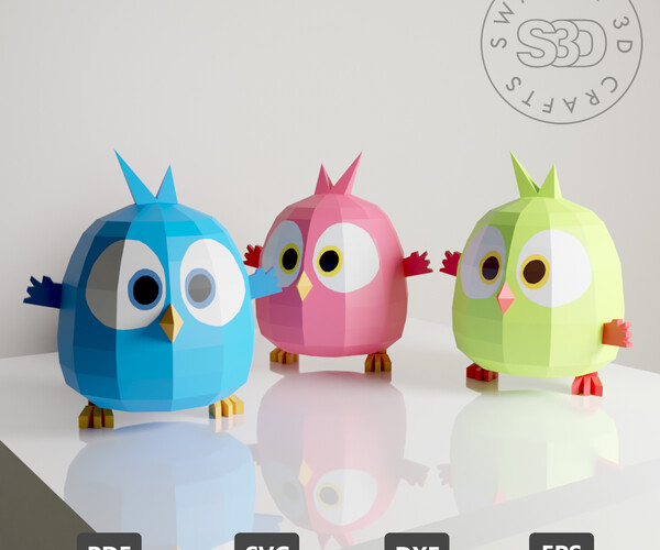 ArtStation - PDF Template of Baby Bird On Moon / Hatchling / Papercraft ...