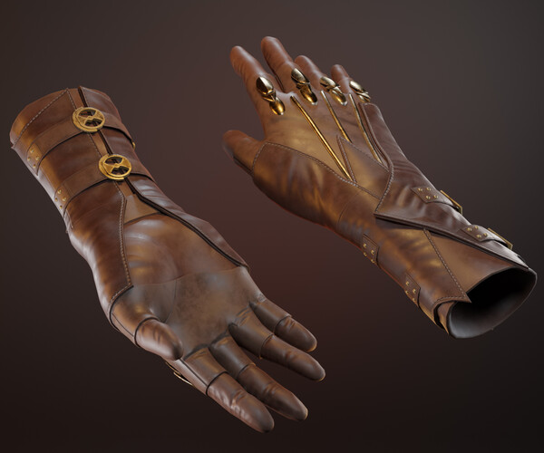 ArtStation - 3 Leather Gloves | Game Assets