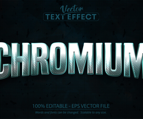 ArtStation - Chrome text effect, editable silver and chromium text ...