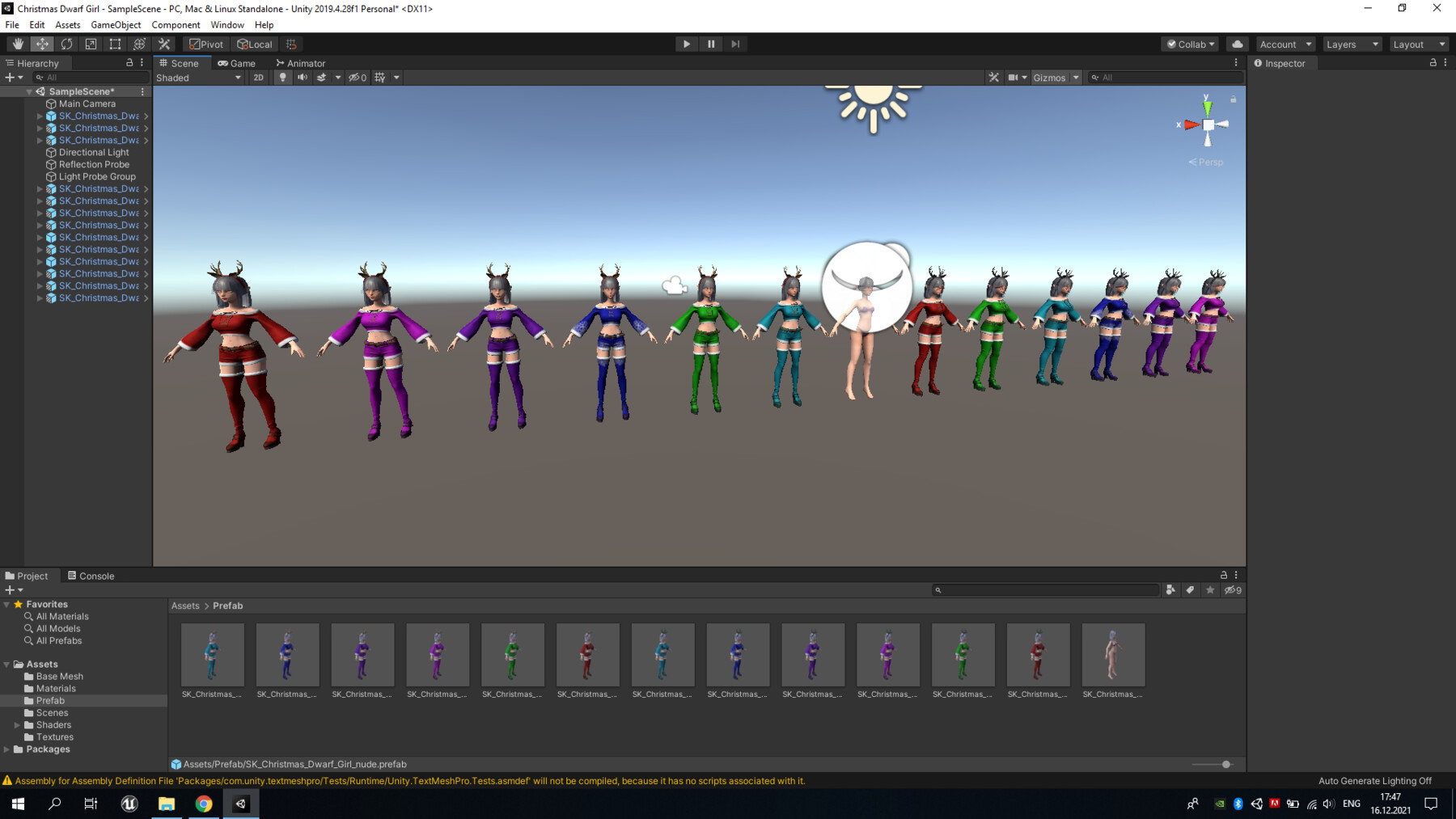 ArtStation - Christmas Elf Girl - Game Ready Low-poly 3D model | Game ...