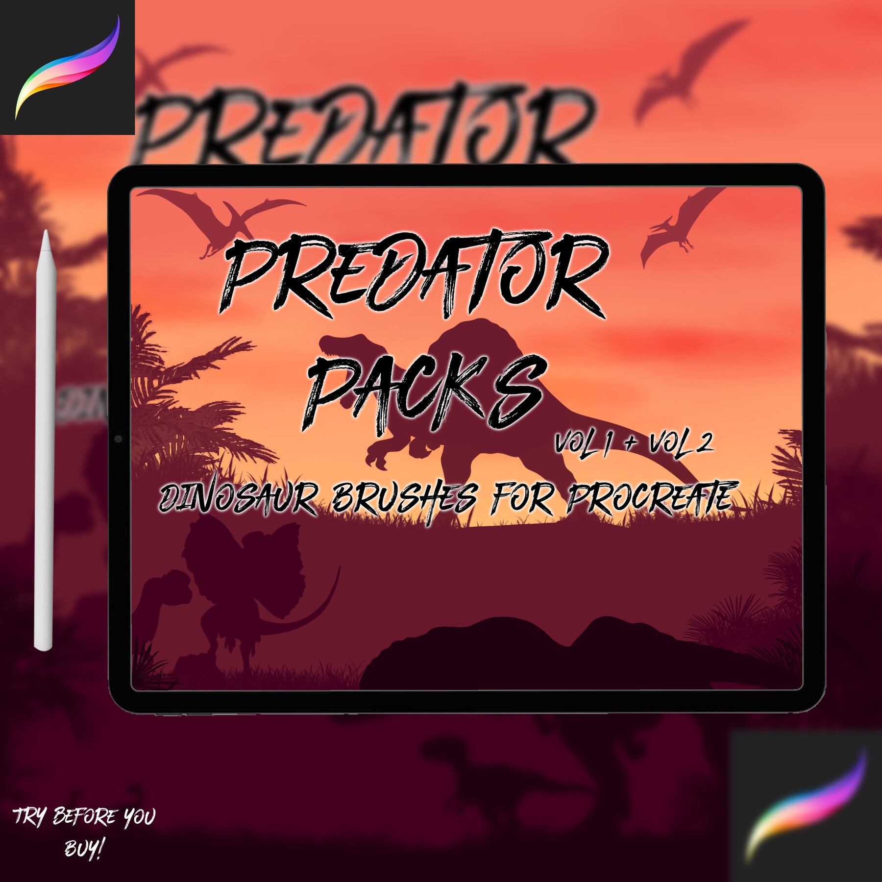 ArtStation - The Ultimate Dinosaur Bundle for Procreate - 200+ Brushes ...