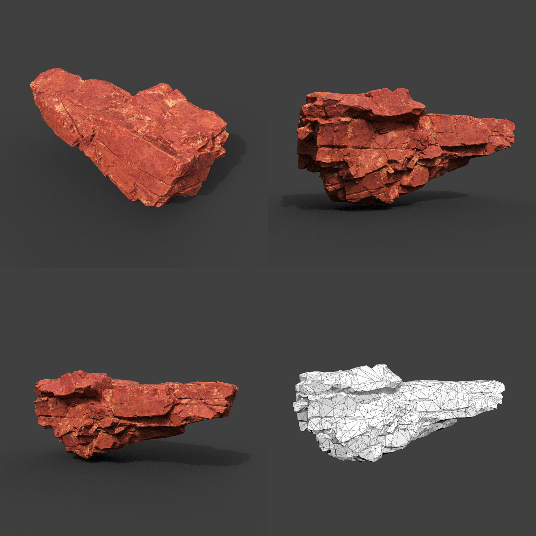 ArtStation - Low poly Sandstone Modular Rock 211210 | Game Assets