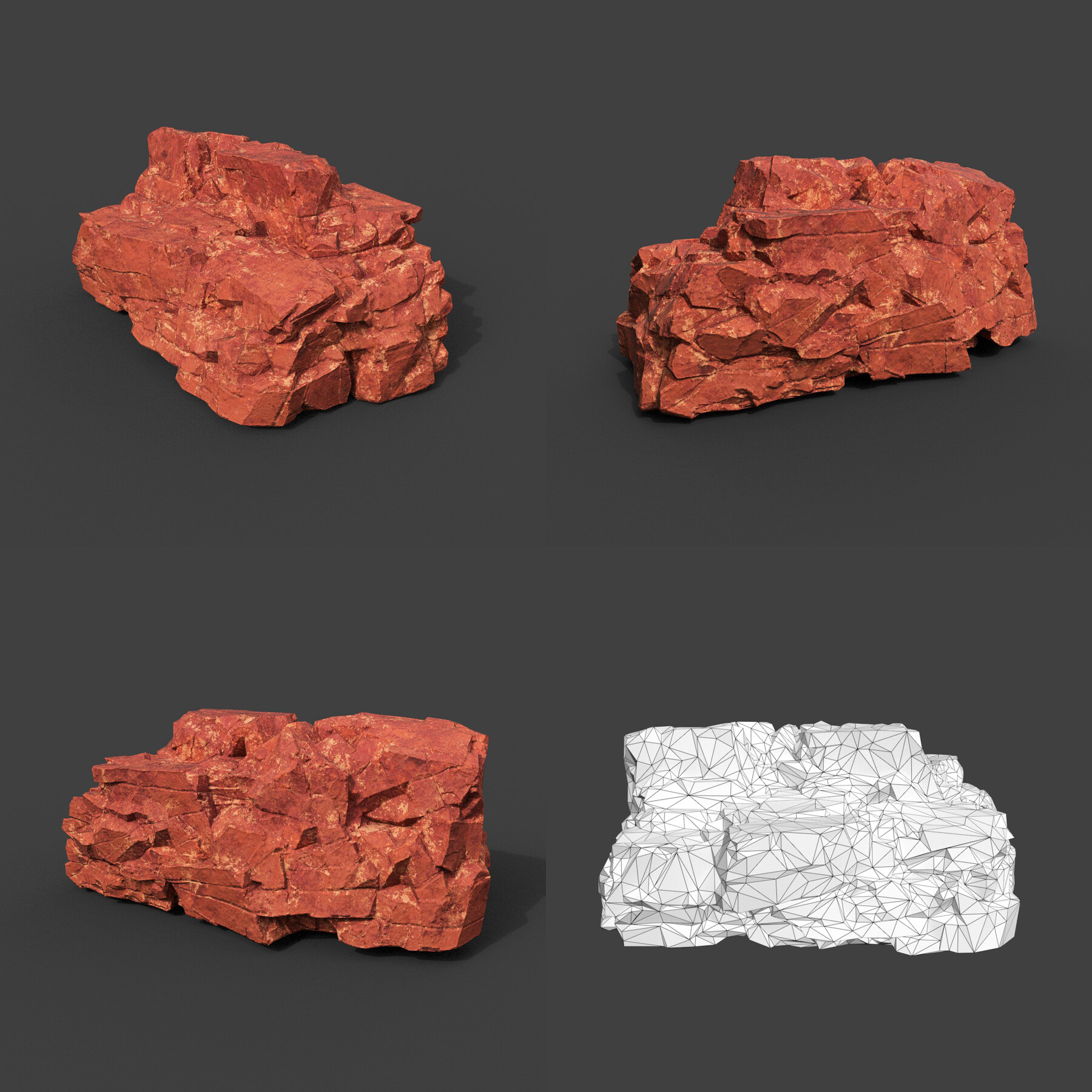 ArtStation - Low poly Sandstone Modular Rock 211210 | Game Assets