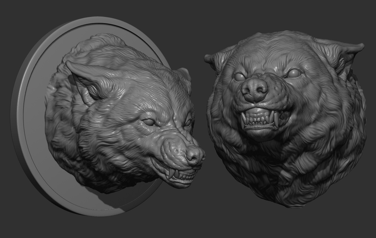 ArtStation - Wolf grin roar head | Resources