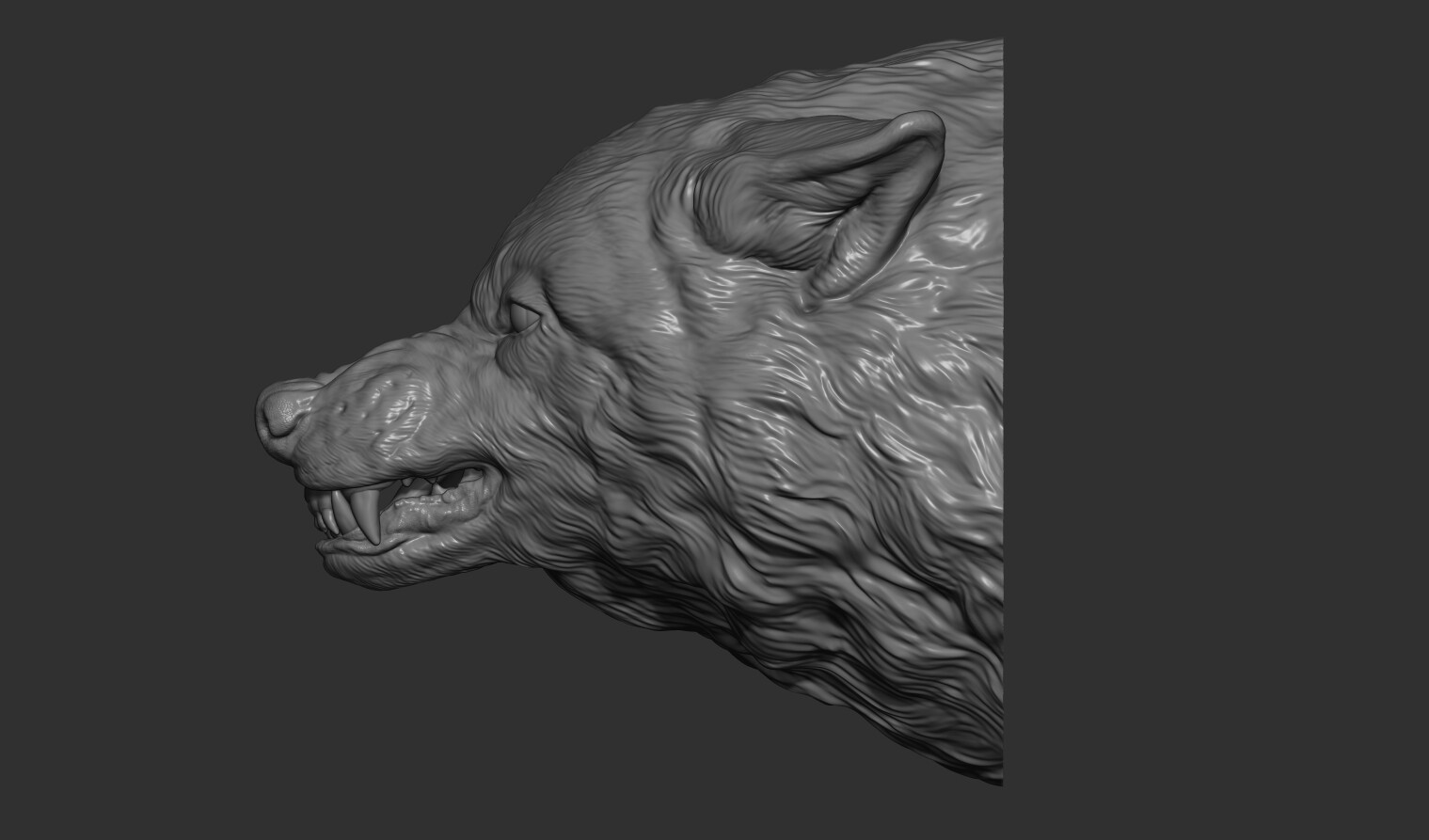 ArtStation - Wolf grin roar head | Resources