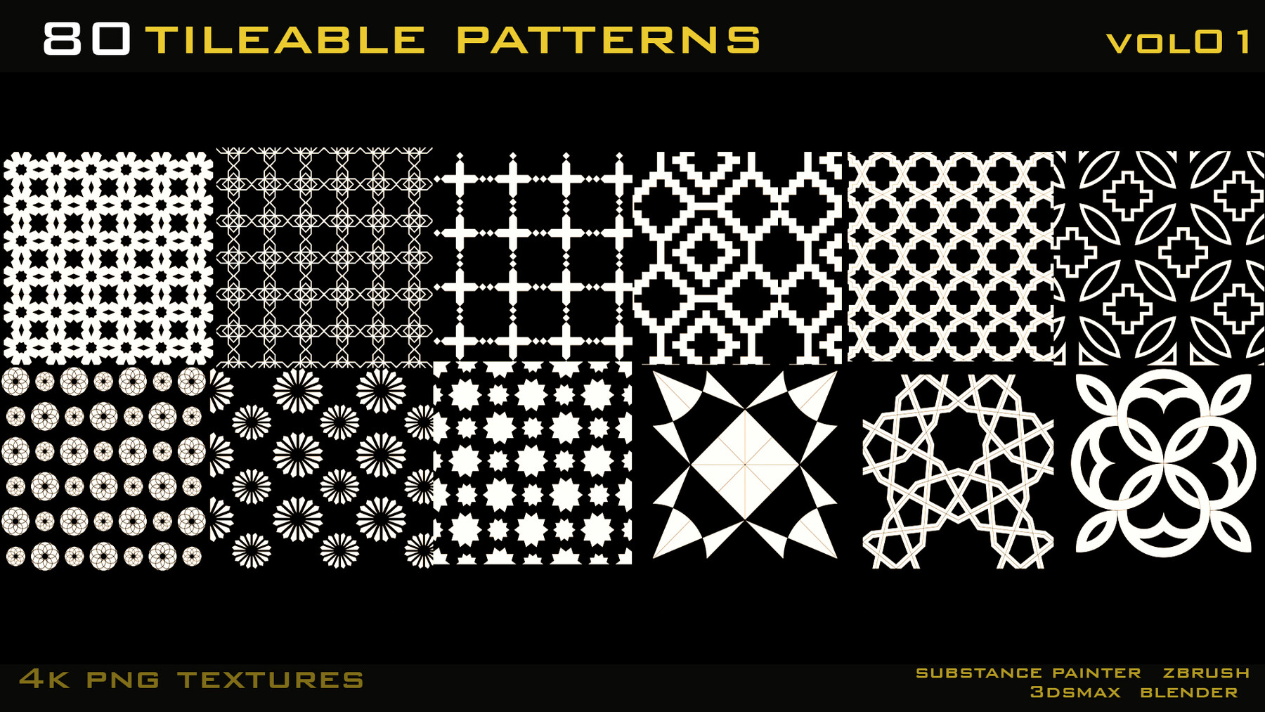 ArtStation - 80 Ornamental Tileable Pattern textures(4k-png) vol01 ...