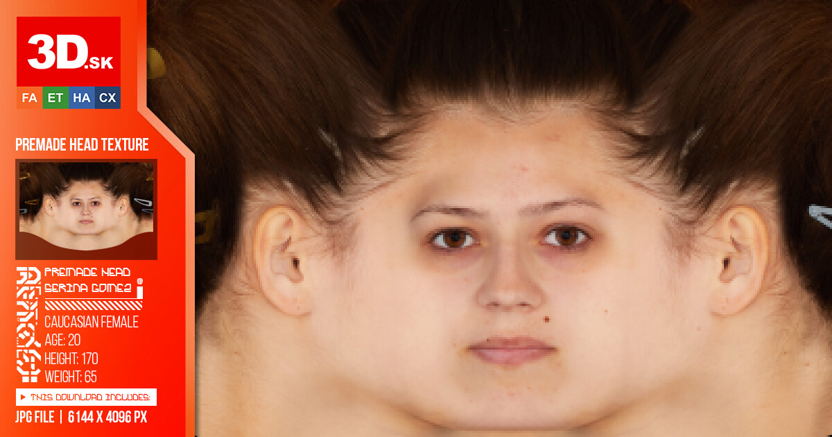 ArtStation - Premade Head Texture | Serina Gomez | Game Assets