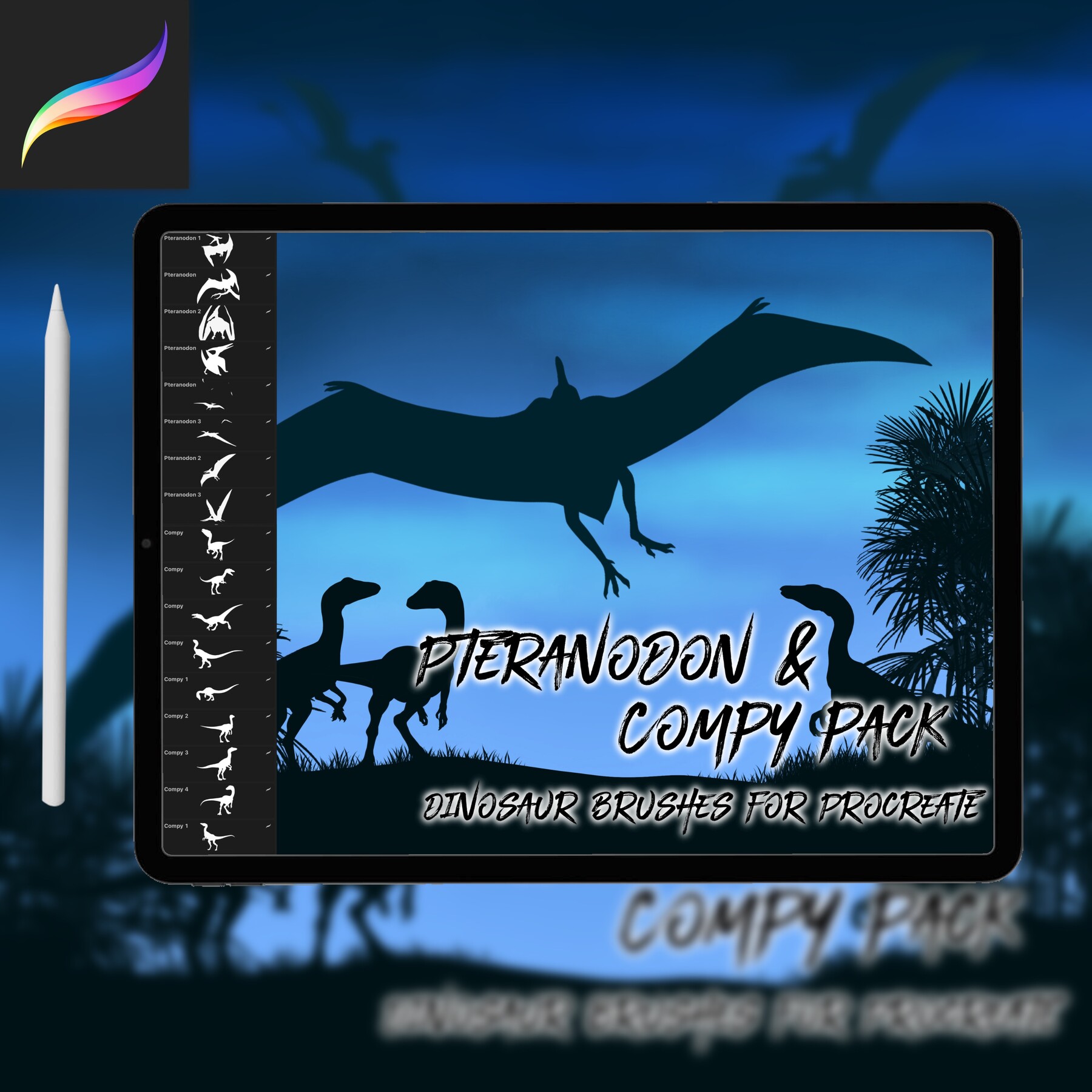 ArtStation - Pteranodon & Compy Pack - 36 Dinosaur Brushes for ...