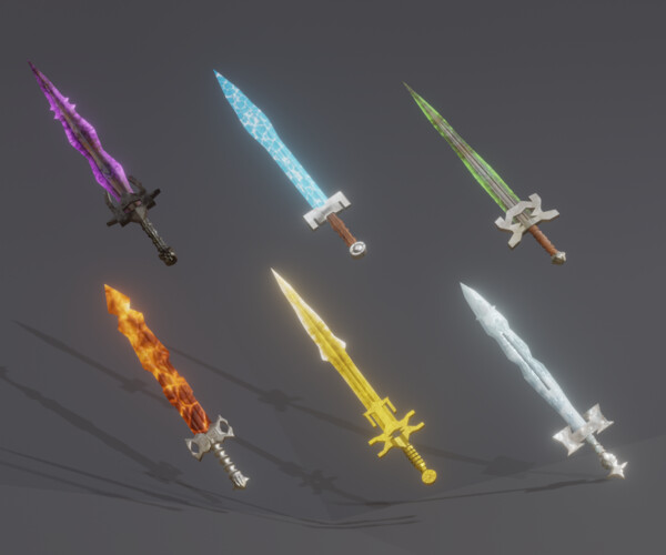 ArtStation - 6 elemental swords collection | Game Assets
