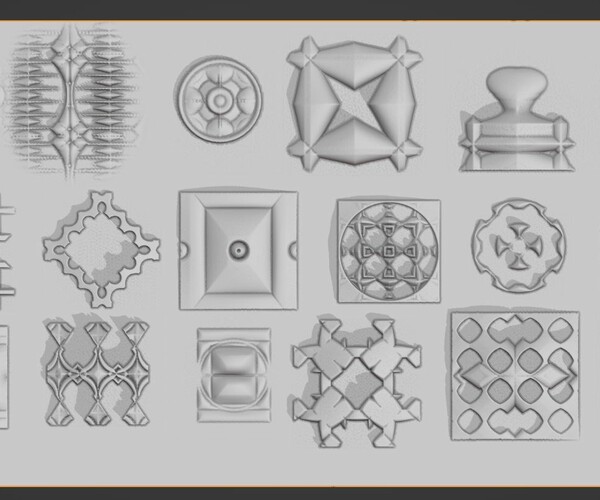 ArtStation - Pack of 107 alpha textures - procedural Blender3D | Brushes