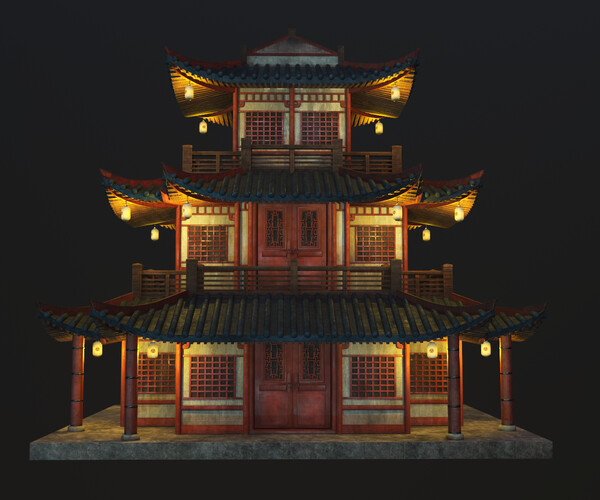 ArtStation - Japanese Realistic Traditional Building model | Game Assets