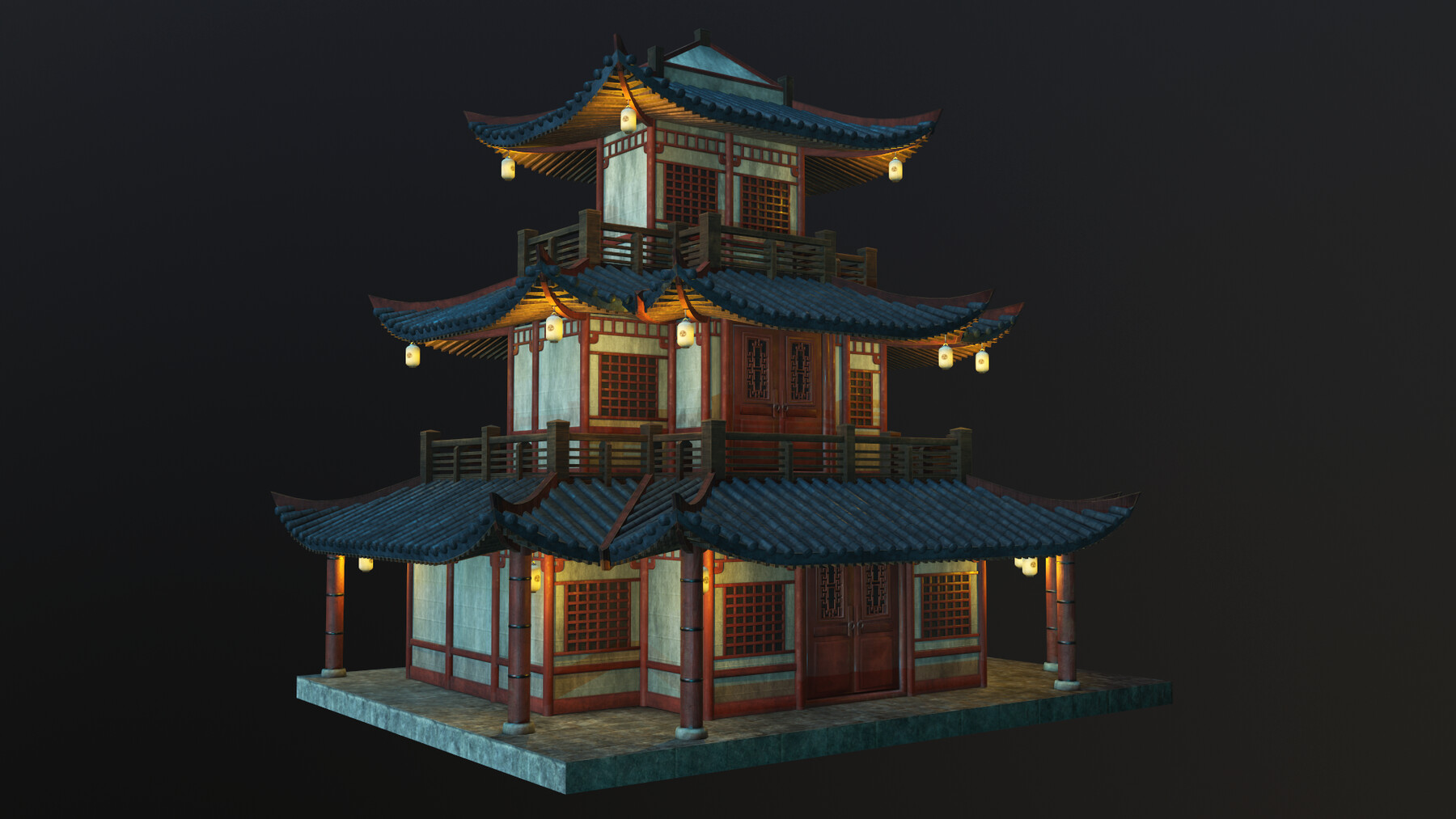 ArtStation - Japanese Realistic Traditional Building model | Game Assets
