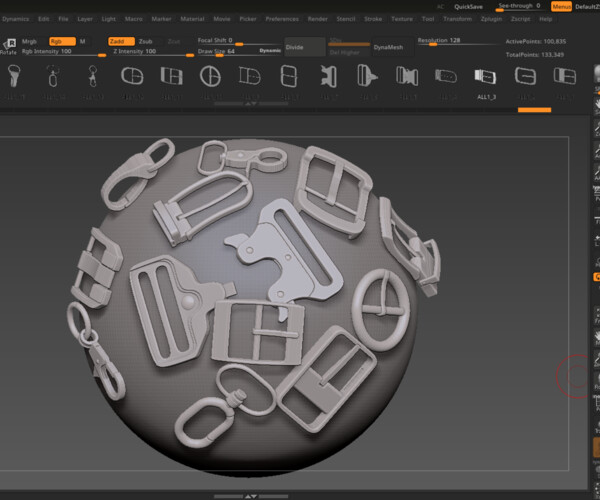ArtStation - Pack of Buckles 2 / Zbrush IMM | Brushes