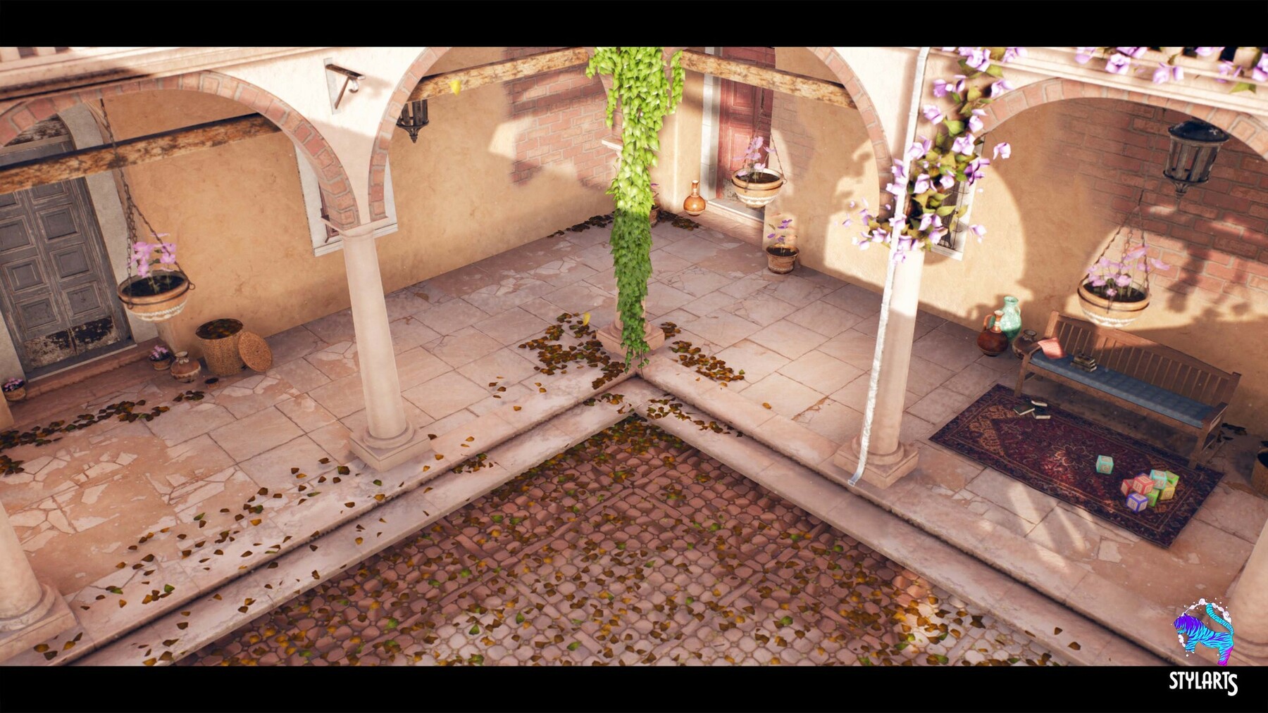 ArtStation - Stylized Mediterranean Courtyard | Game Assets