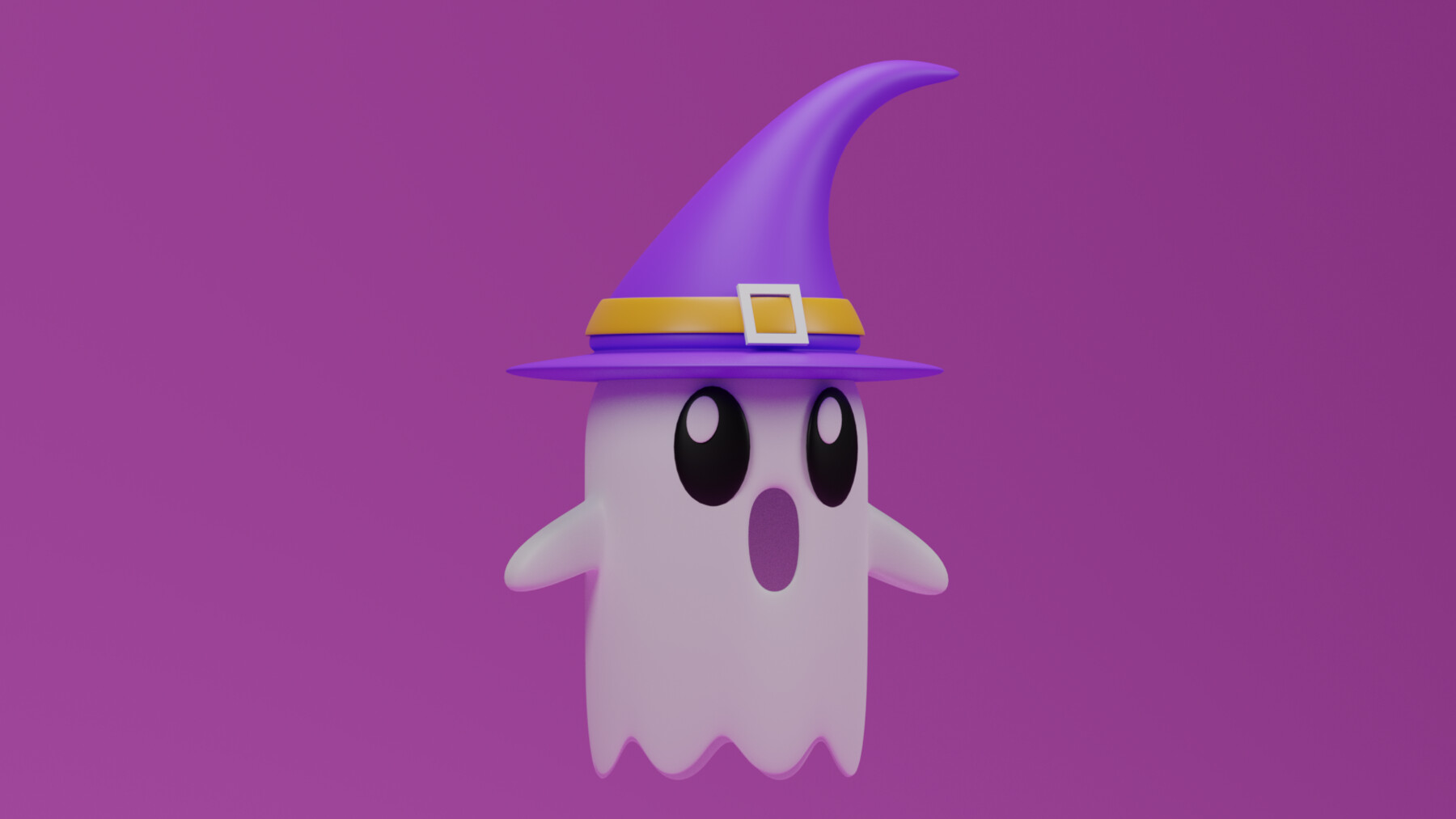 ArtStation - Cartoon Cute Ghost with Witch Hat | Resources