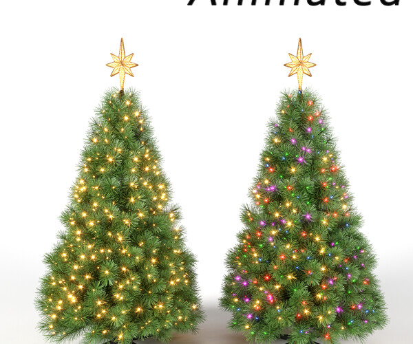 ArtStation - Tree-Christmas Tree with Animated Lights - Set 2 | Resources