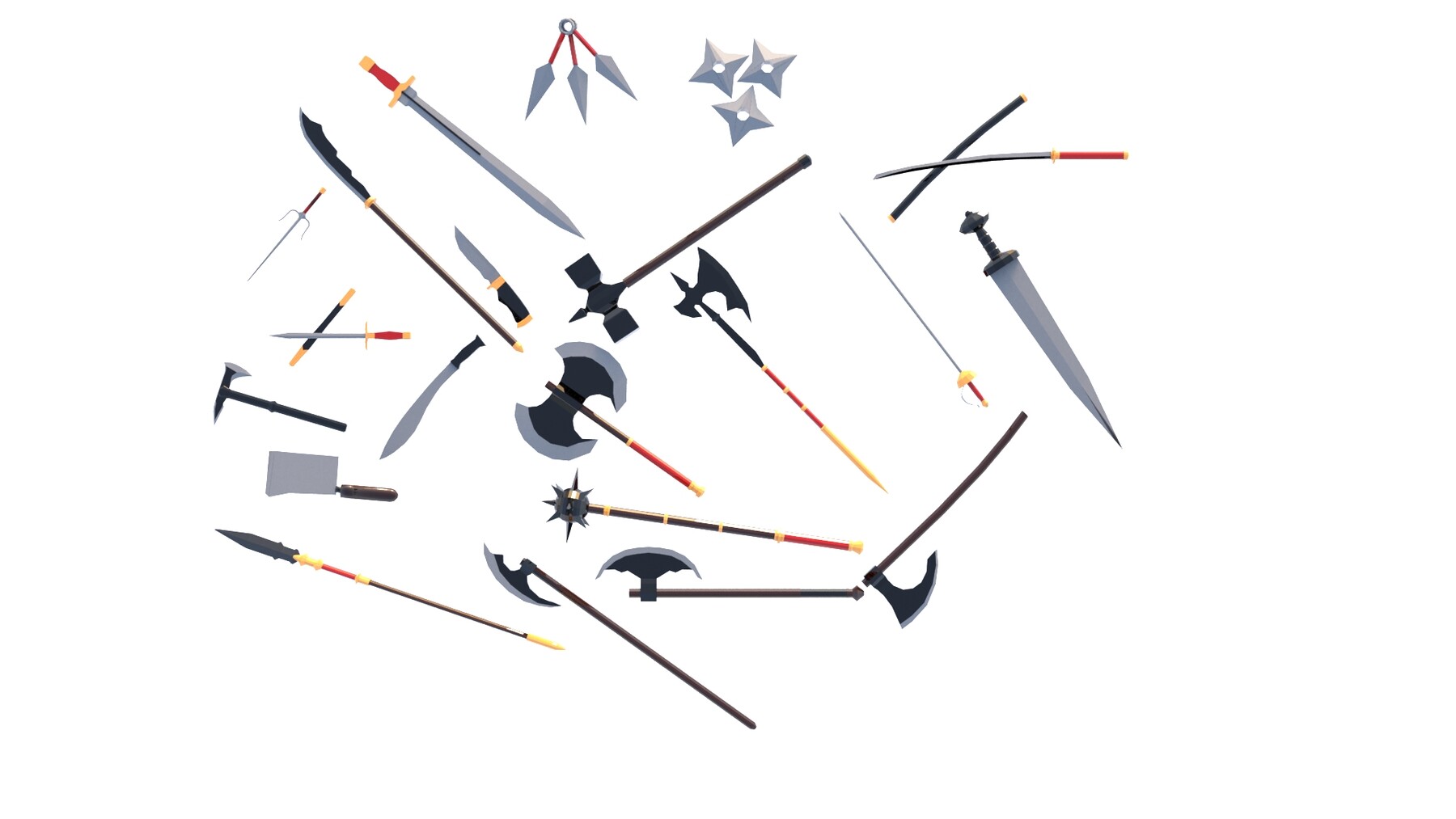 ArtStation - low poly melee weapons | Game Assets