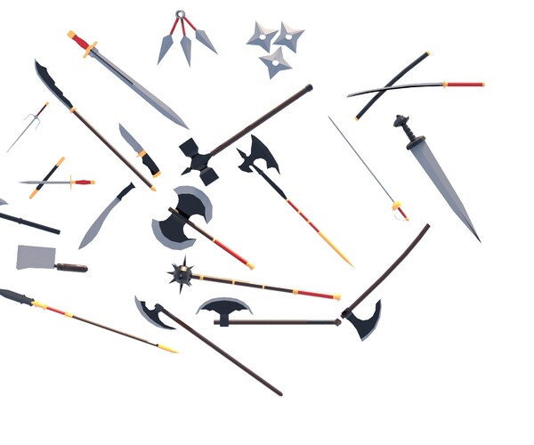 ArtStation - low poly melee weapons | Game Assets