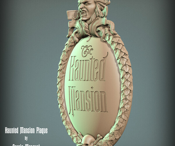 ArtStation - Haunted Mansion 3D Printable Plaque | Resources