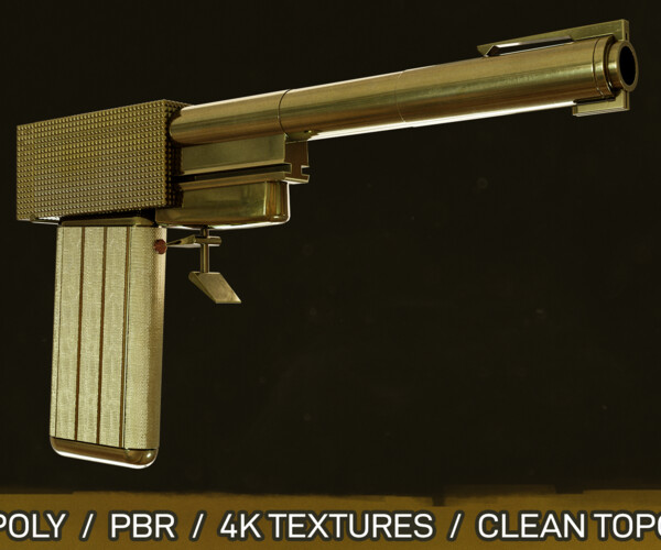 ArtStation - 007 Golden Gun | 3D Model | Low Poly | 4K Textures | PBR ...