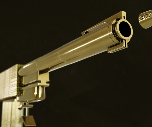 ArtStation - 007 Golden Gun | 3D Model | Low Poly | 4K Textures | PBR ...