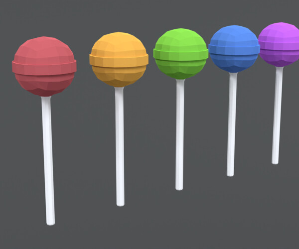 ArtStation - Low Poly Cartoon Lollipops | Game Assets