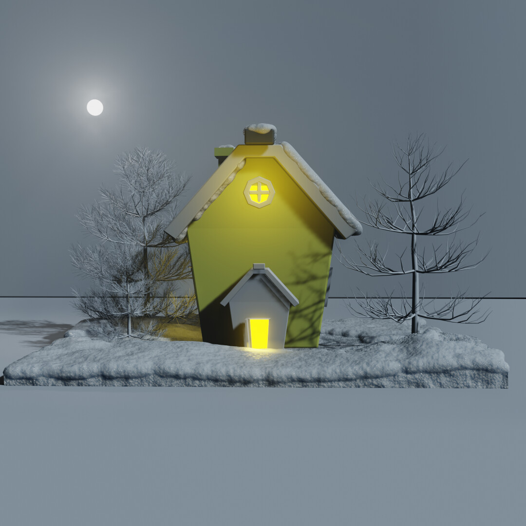 ArtStation - Stylized winter house 3D print model | Resources