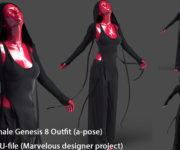 ArtStation - Female Genesis 8 outfit | Marvelous designer | Clo3d ...