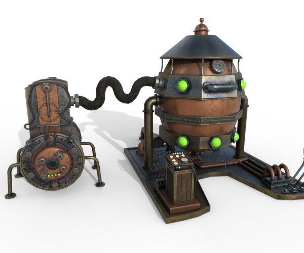 ArtStation - Stylized engine PBR low-poly 3D model | Resources