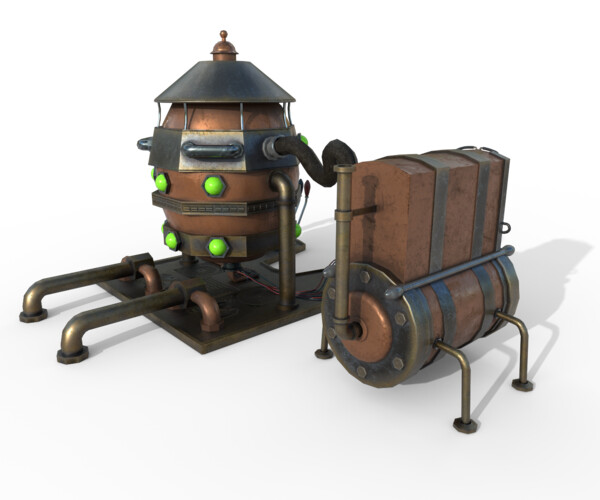 ArtStation - Stylized engine PBR low-poly 3D model | Resources
