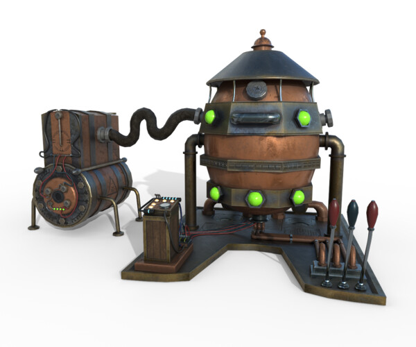 ArtStation - Stylized engine PBR low-poly 3D model | Resources